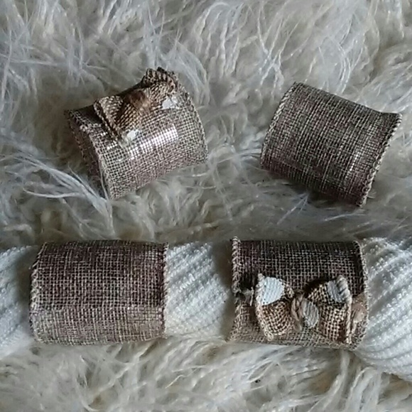 Handmade | Dining | Handmade Burlap Napkin Rings Set Of 4 | Poshmark